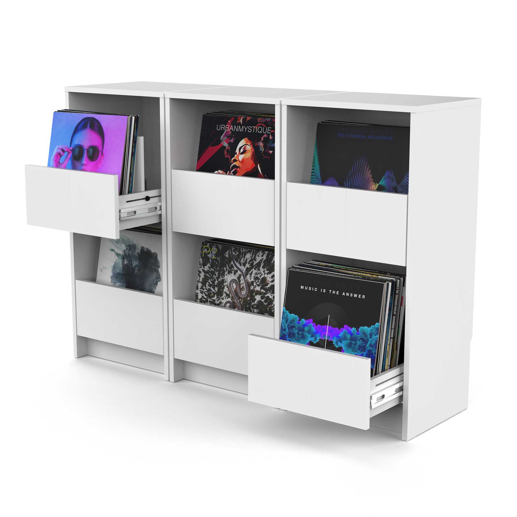 Glorious Vinyl Vault White / Furniture for DJs, Producers and Vinyl Lovers